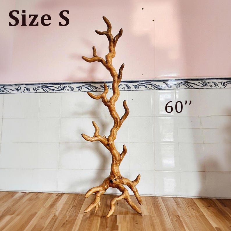 Free Standing Tree Branch Coat Rack Driftwood Coat Hook Hanging Clothes ...