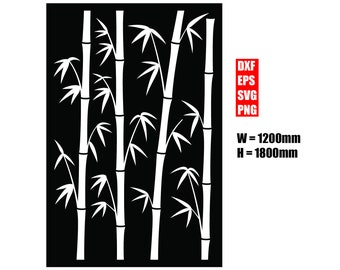 Bamboo Tree Dxf Files Panels Tree Clipart Cn Dxf for Plasma - Etsy
