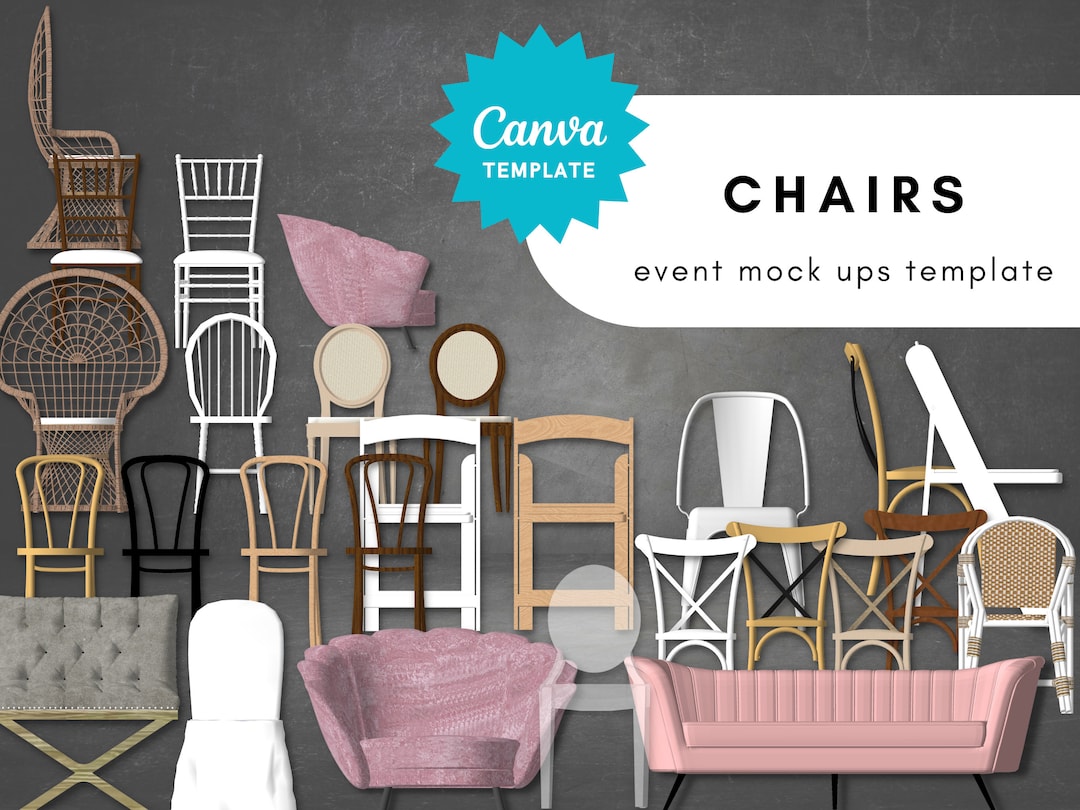 Event Chairs Mockup Bundle: Canva Template (digital Download) - Etsy