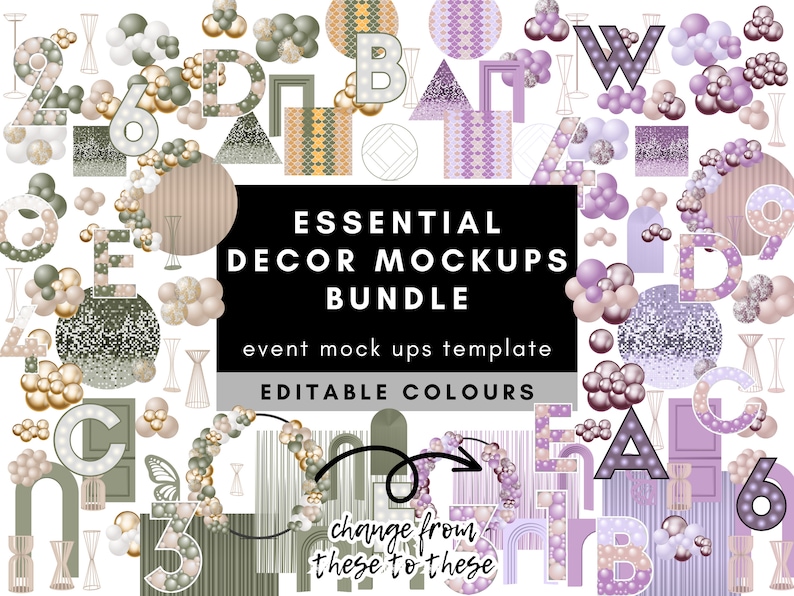 Event Decor Mockup Template: Balloon Arch & Garland (CANVA) - Etsy ...