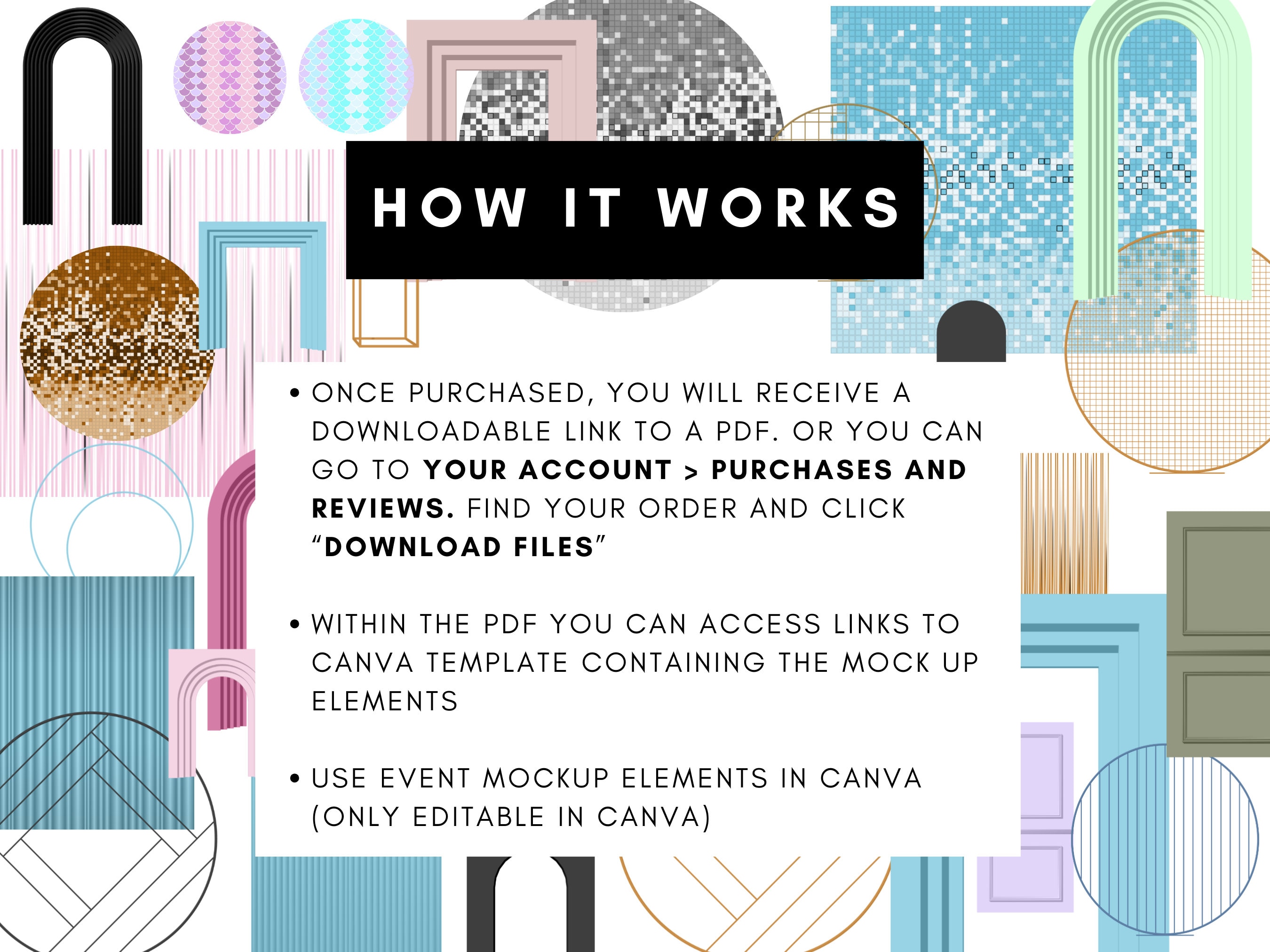 Balloons and Backdrops Bundle Template Digital Editable Colors for Decor Mockups, Party Event ...