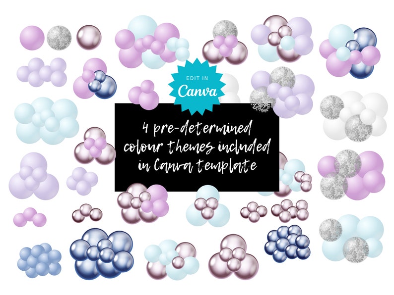 Balloon Clusters SVG Bundle Template Digital Editable - Etsy Canada