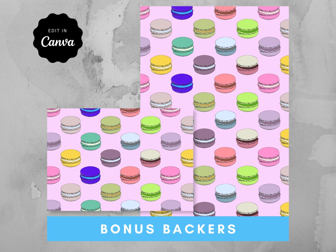 Macaron Menu Template, Colorful Macarons Care Card, Thank You Card ...