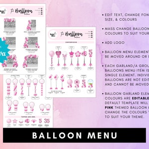 Balloon Menu Template for Balloon Business With Editable Colour ...