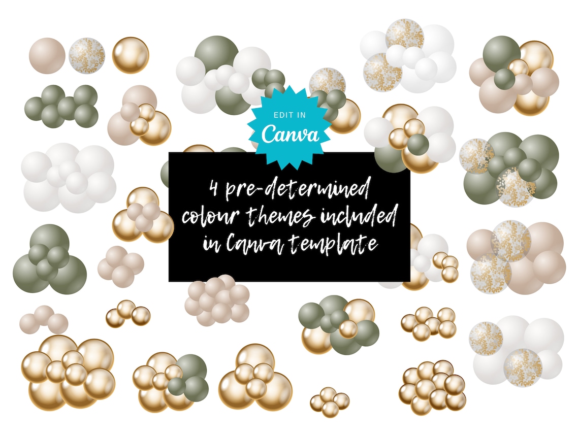 Balloon Clusters SVG Bundle Template Digital Editable - Etsy Canada