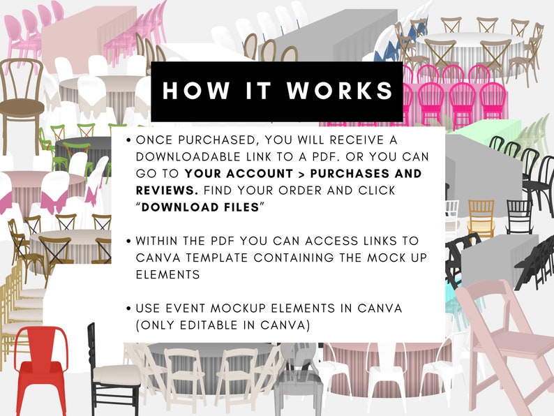 Dining Table and Chairs Mock Ups Template, Table Seating Chart Chair ...