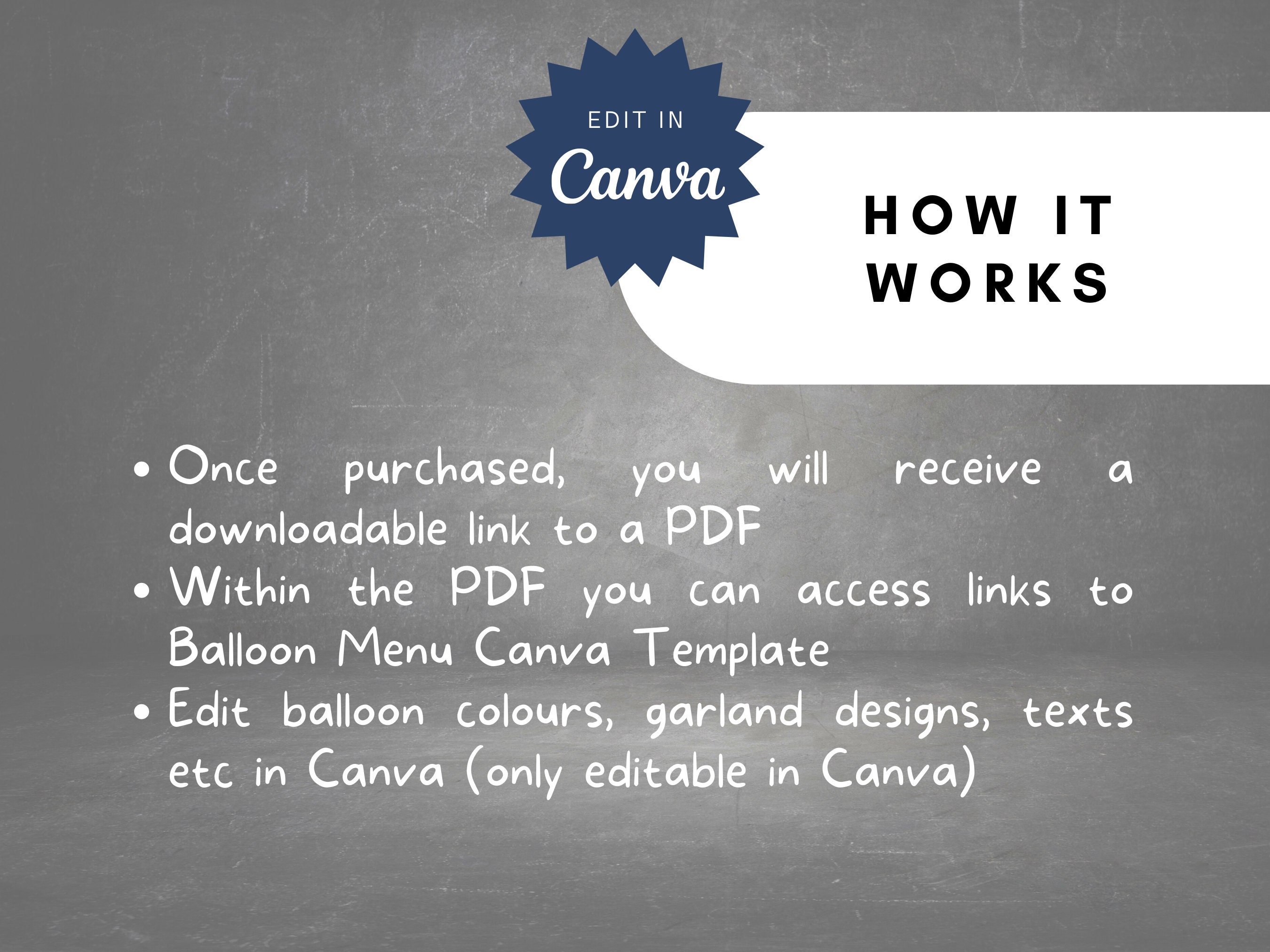 Retro Phone Balloon Menu Template: Editable Canva Design (instant ...