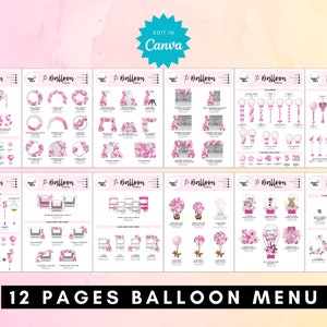 Balloon Menu Template for Balloon Business With Editable Colour ...