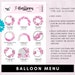 Pink Balloon Menu Template: Editable Pricing Guide (canva) - Etsy