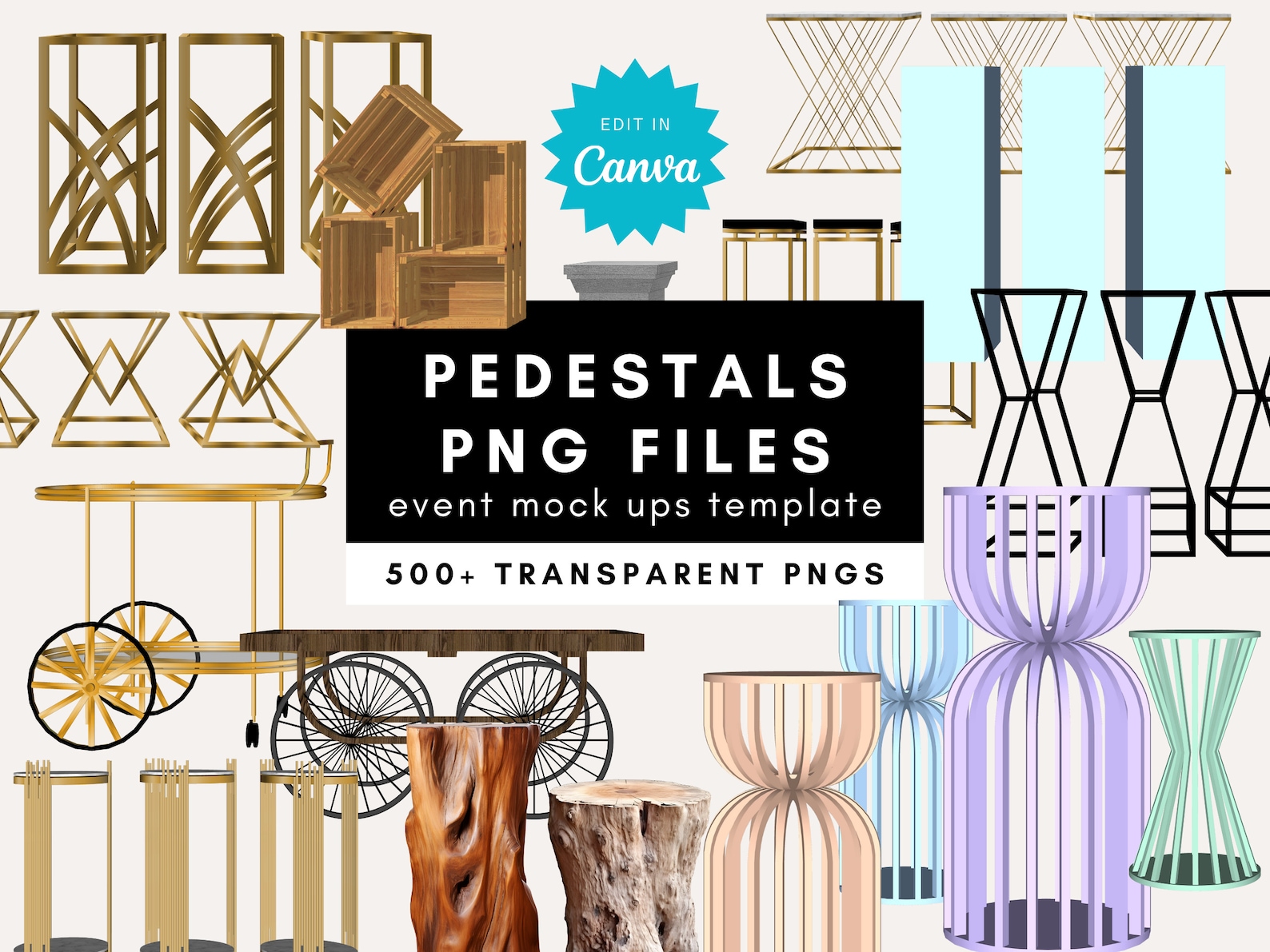 Pedestals Design Mock Ups Template for Event Stylist, Wedding Decor ...