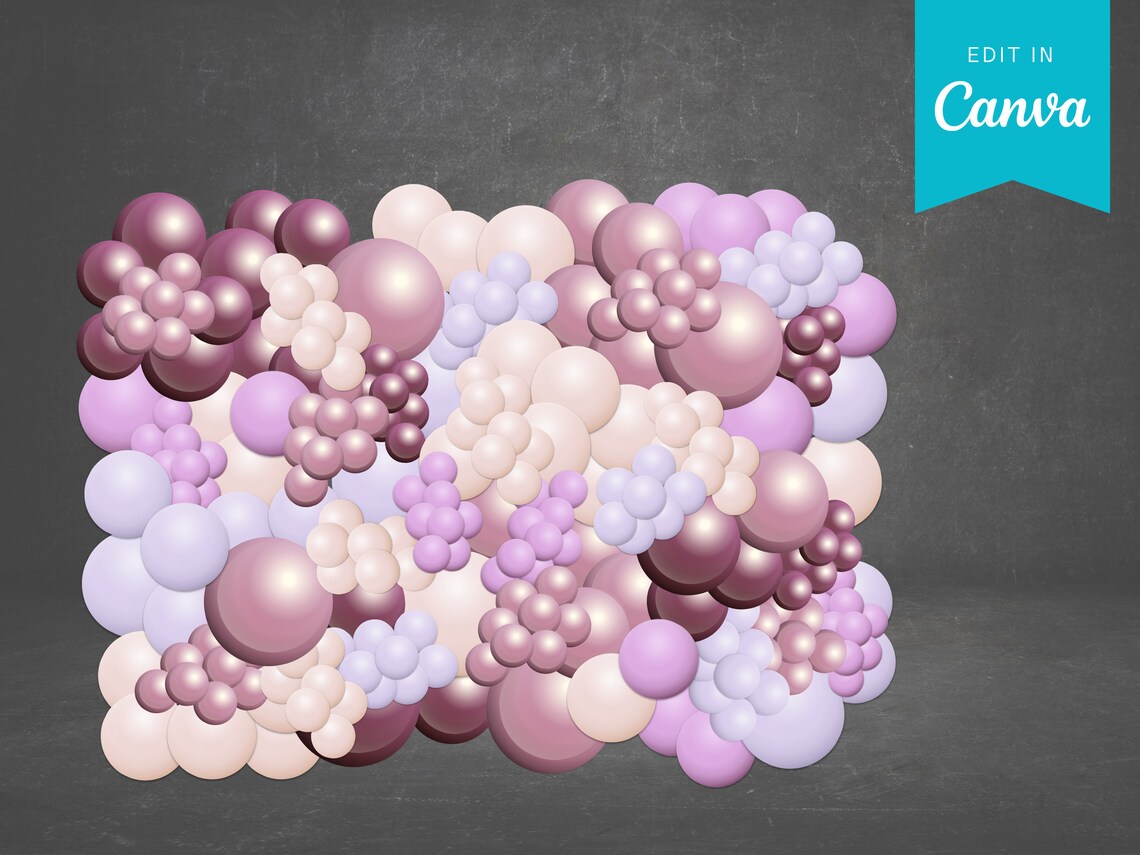 Digital Editable Balloon Garland Bundle Template for Decor - Etsy Australia