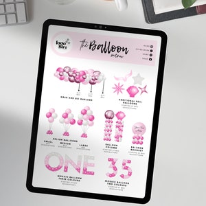 Pink Balloon Menu Template: Editable Pricing Guide (canva) - Etsy