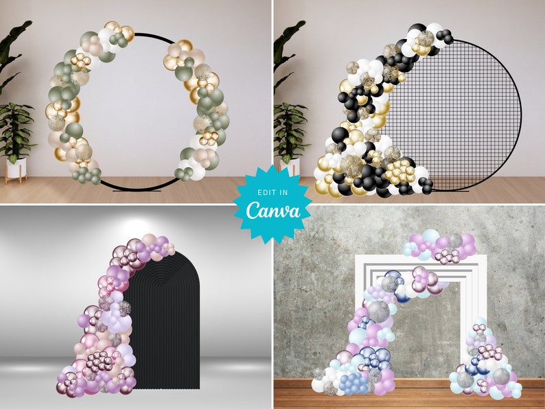 Event Decor Mockup Backdrop Design Template Balloon Arch Mock Ups ...