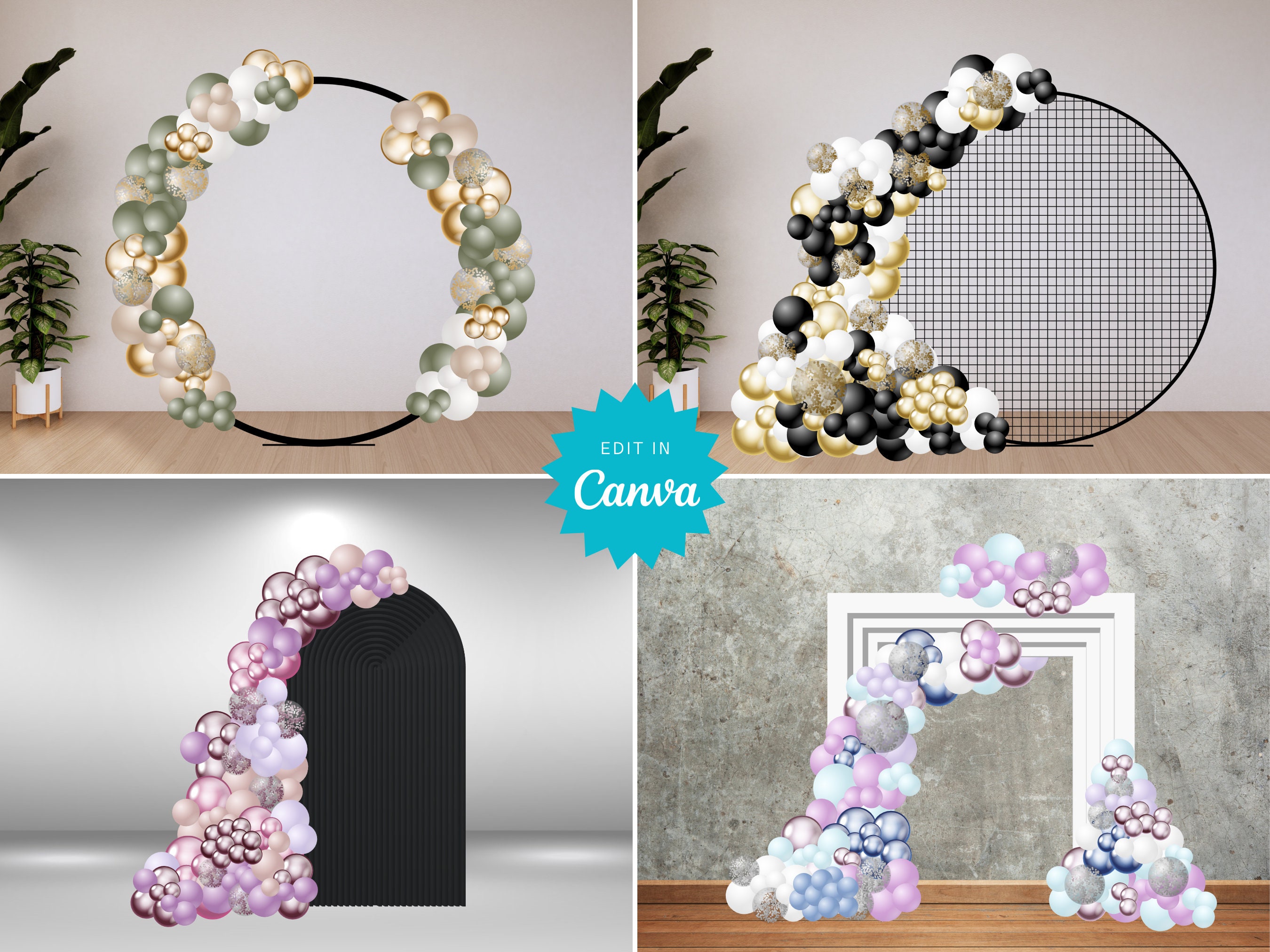 Event Decor Mockup Backdrop Design Template Balloon Arch Mock Ups ...