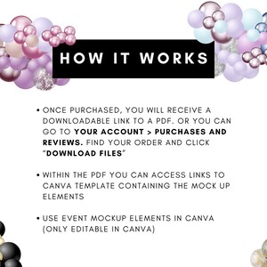 Event Decor Mockup Template: Balloon Arch & Garland (CANVA) - Etsy