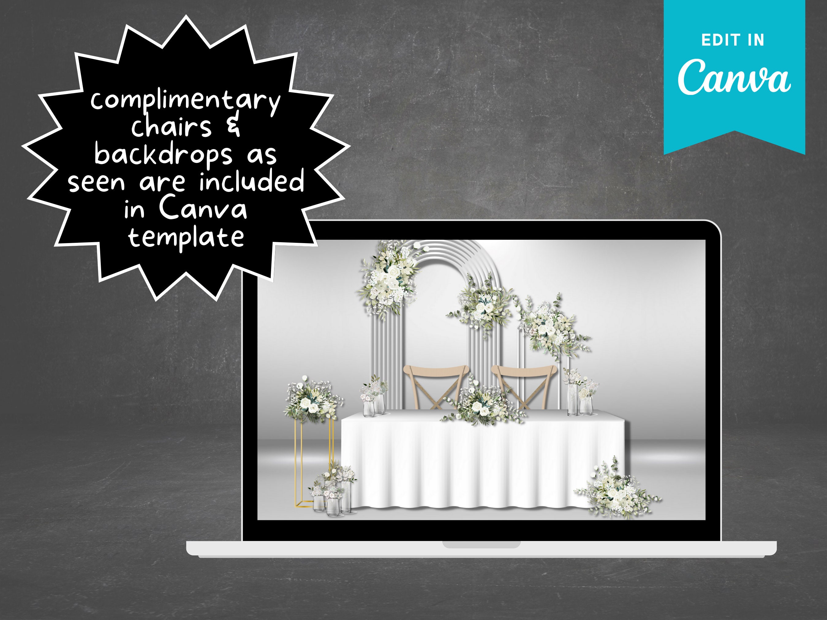 Digital White Flower Bouquet & Posies Bundle Template for Event Styling ...