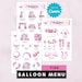 Pink Balloon Menu Template: Editable Pricing Guide (canva) - Etsy