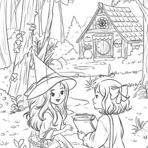 Witch in the Forest PRINTABLE COLORING PAGE - Etsy