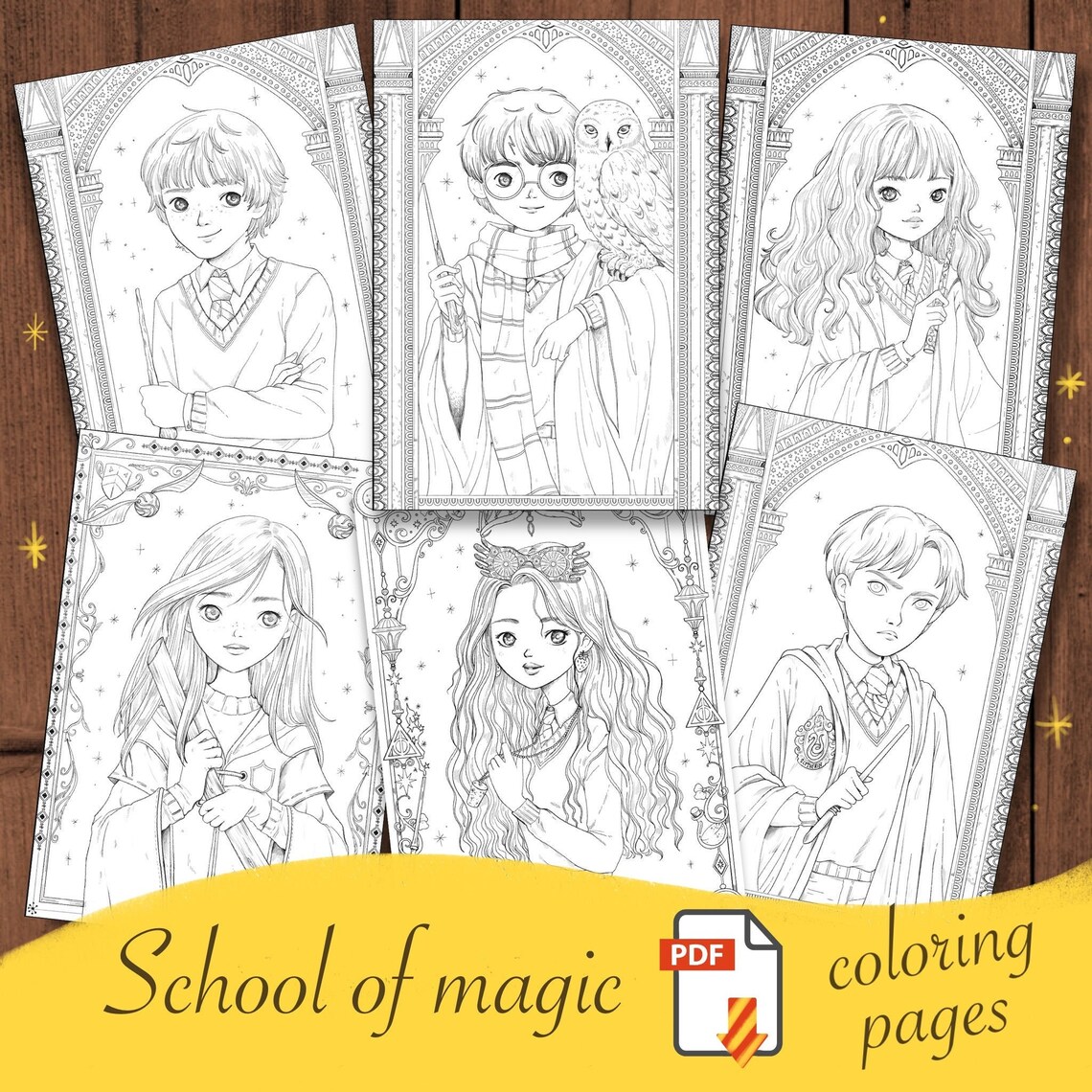 Magic School PDF Printable COLORING PAGE - Etsy