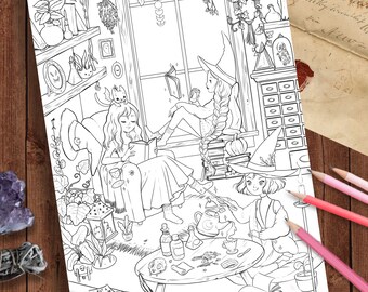 Magic School PDF Printable COLORING PAGE - Etsy