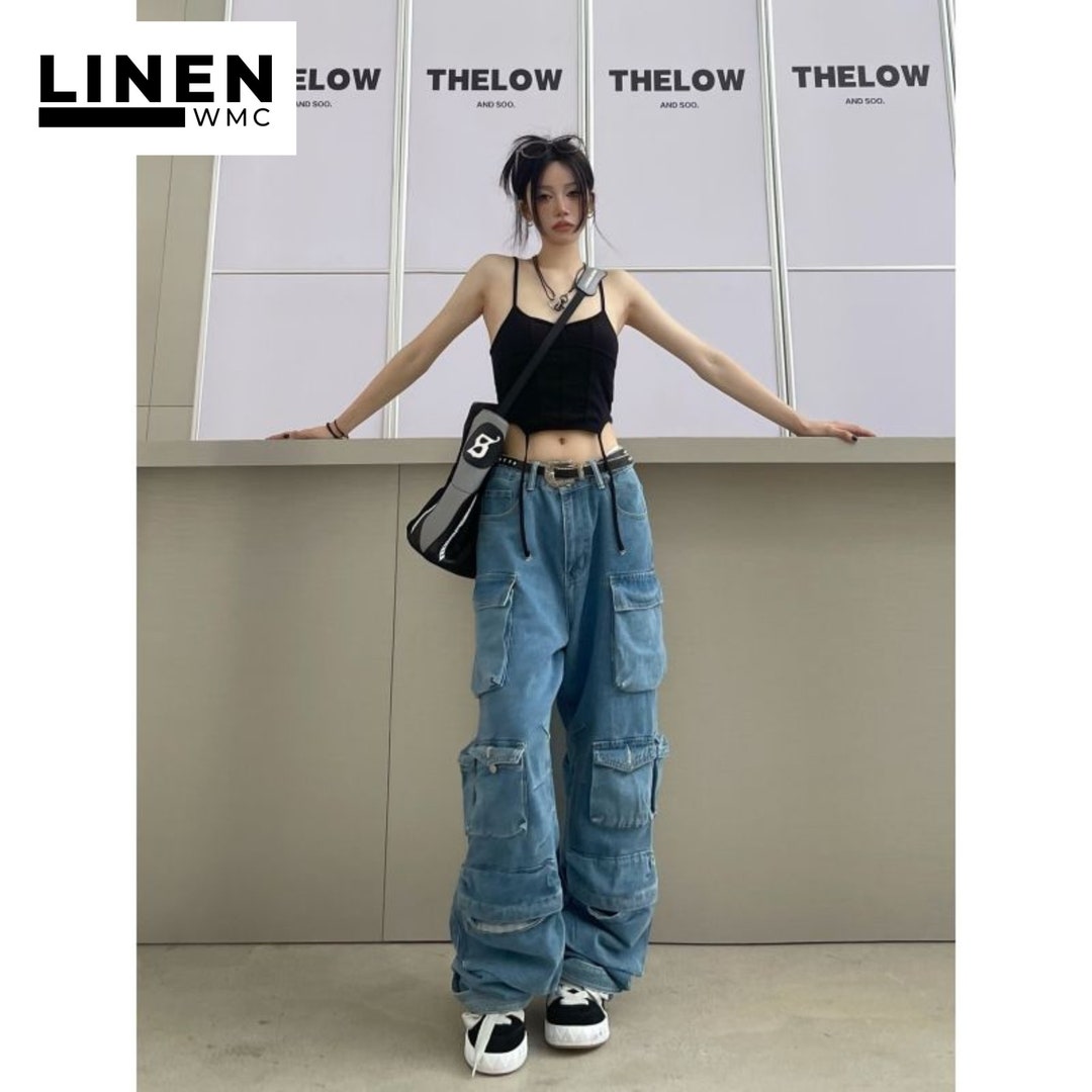 High Street Retro Oversized Pocket Design Women Fashion - Etsy