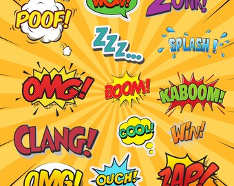 Comic Word Art - Etsy