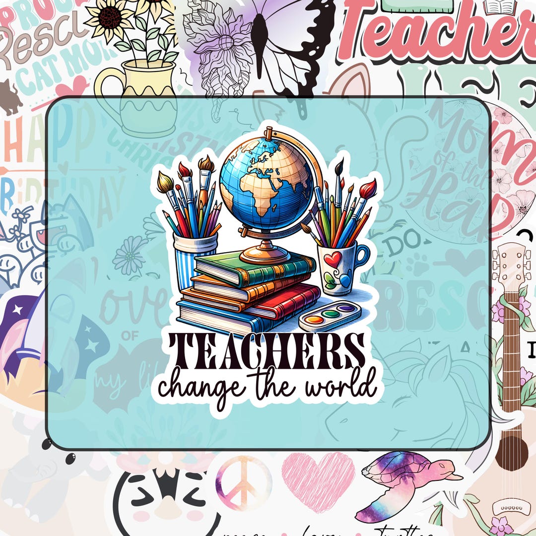 Teachers Change the World Sticker Decal, Teacher Appreciation, Back to ...