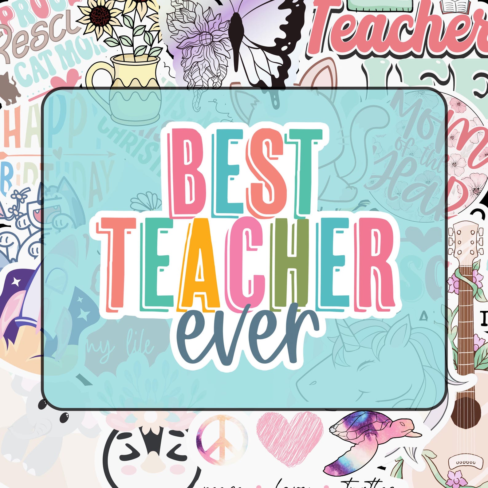 Best Teacher Ever Sticker, Teacher Appreciation, Back to School, 3 Size ...