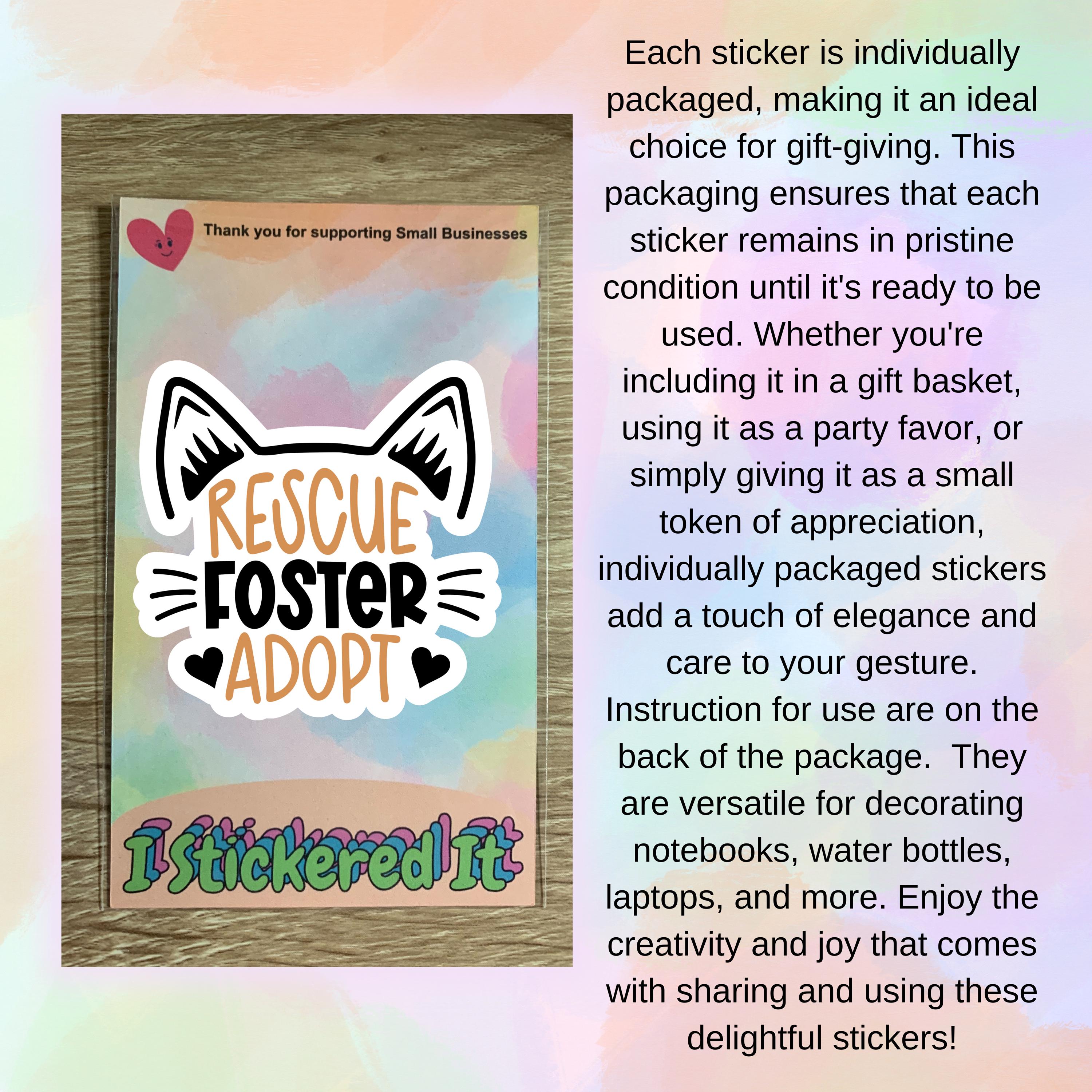 Cat Rescue Foster Adopt Sticker, Cat Advocate Decal, Pet Rescue Sticker ...