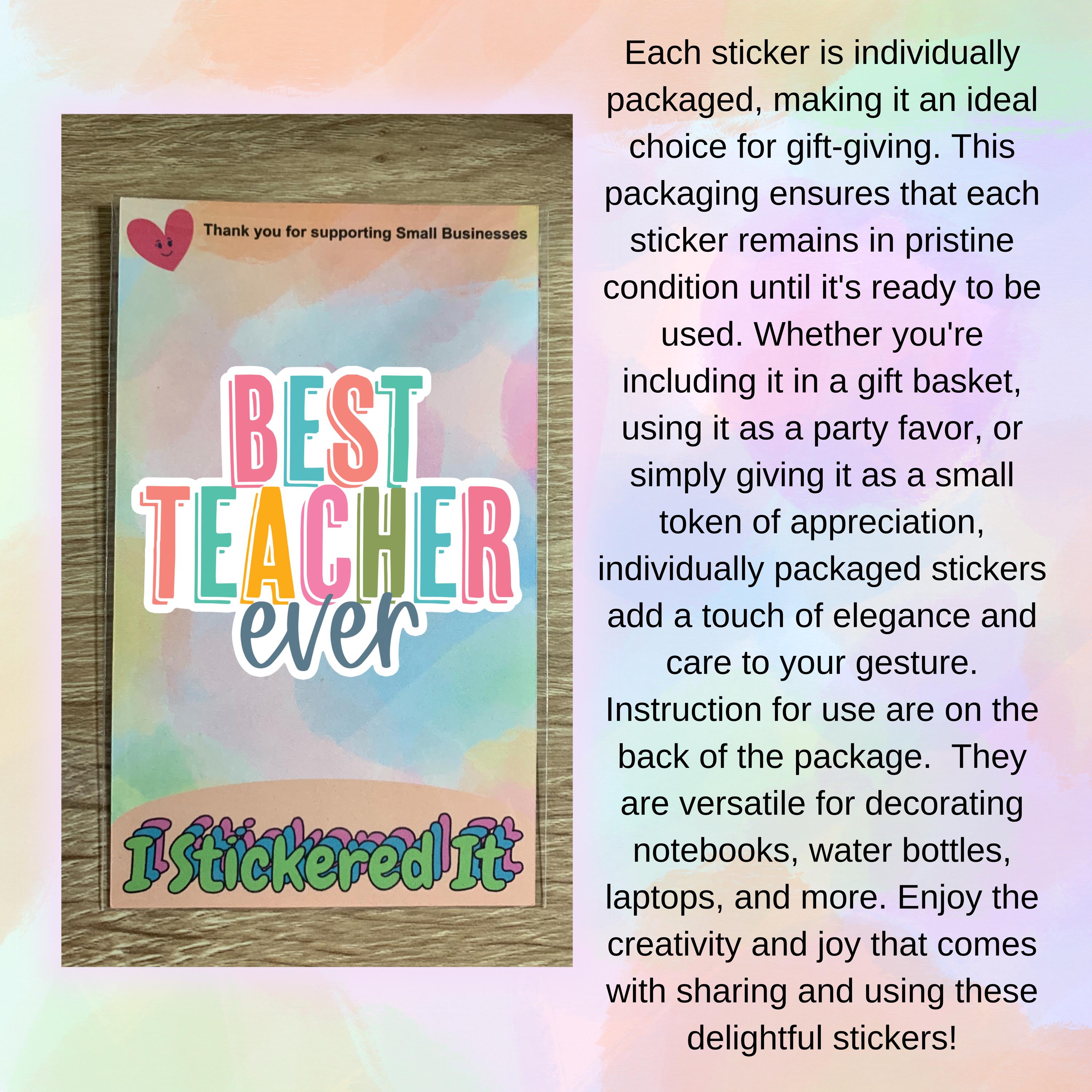 Best Teacher Ever Sticker, Teacher Appreciation, Back to School, 3 Size ...