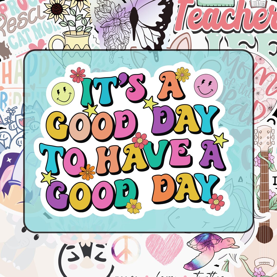 Good Day Quote Sticker: Retro Inspirational Decal - Etsy