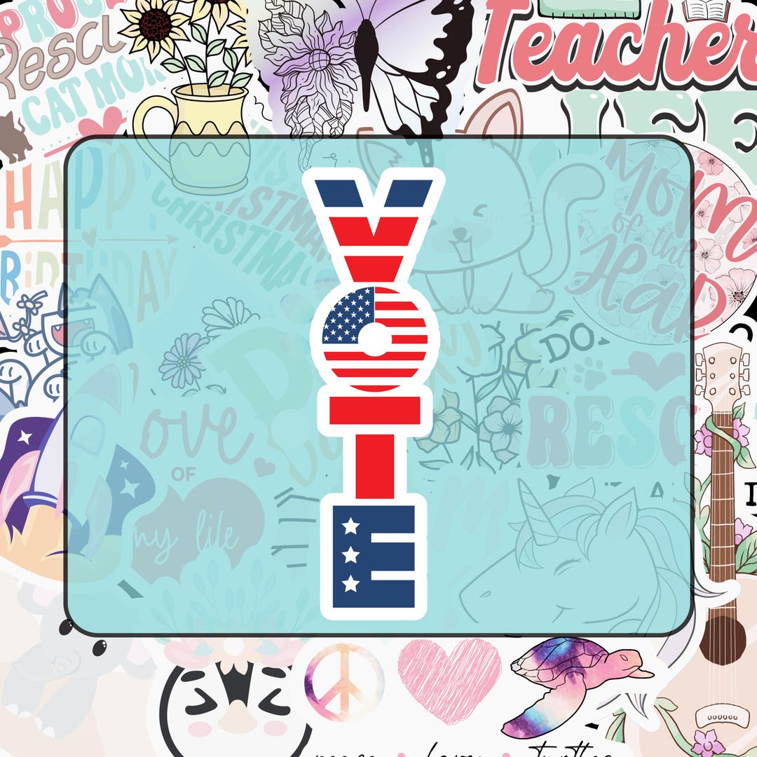 Vertical VOTE Red White and Blue Sticker Decal, Right to Vote ...