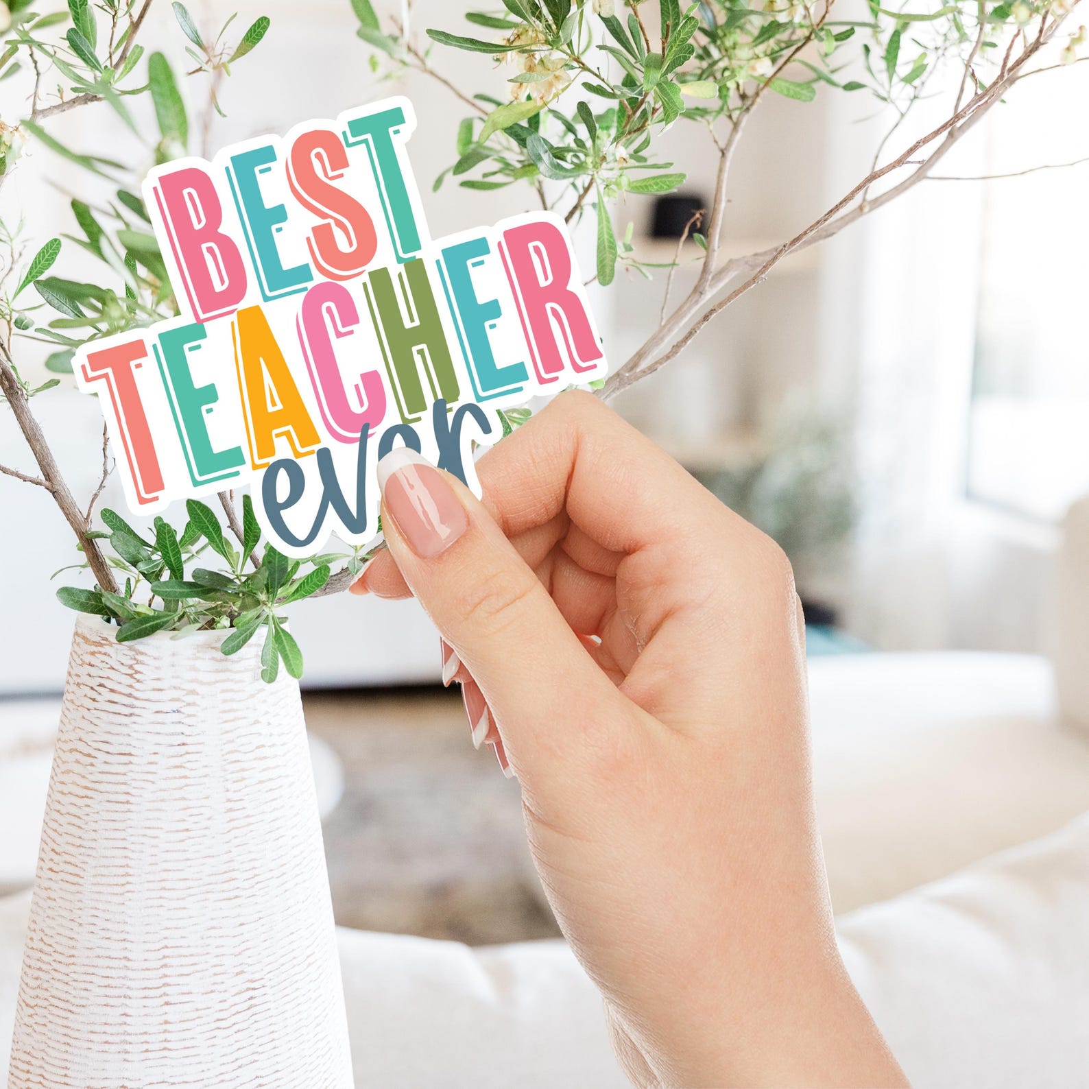 Best Teacher Ever Sticker, Teacher Appreciation, Back to School, 3 Size ...