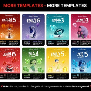 Editable Inside Out 2 Invitation Featuring Embarrassment, Custom Canva ...