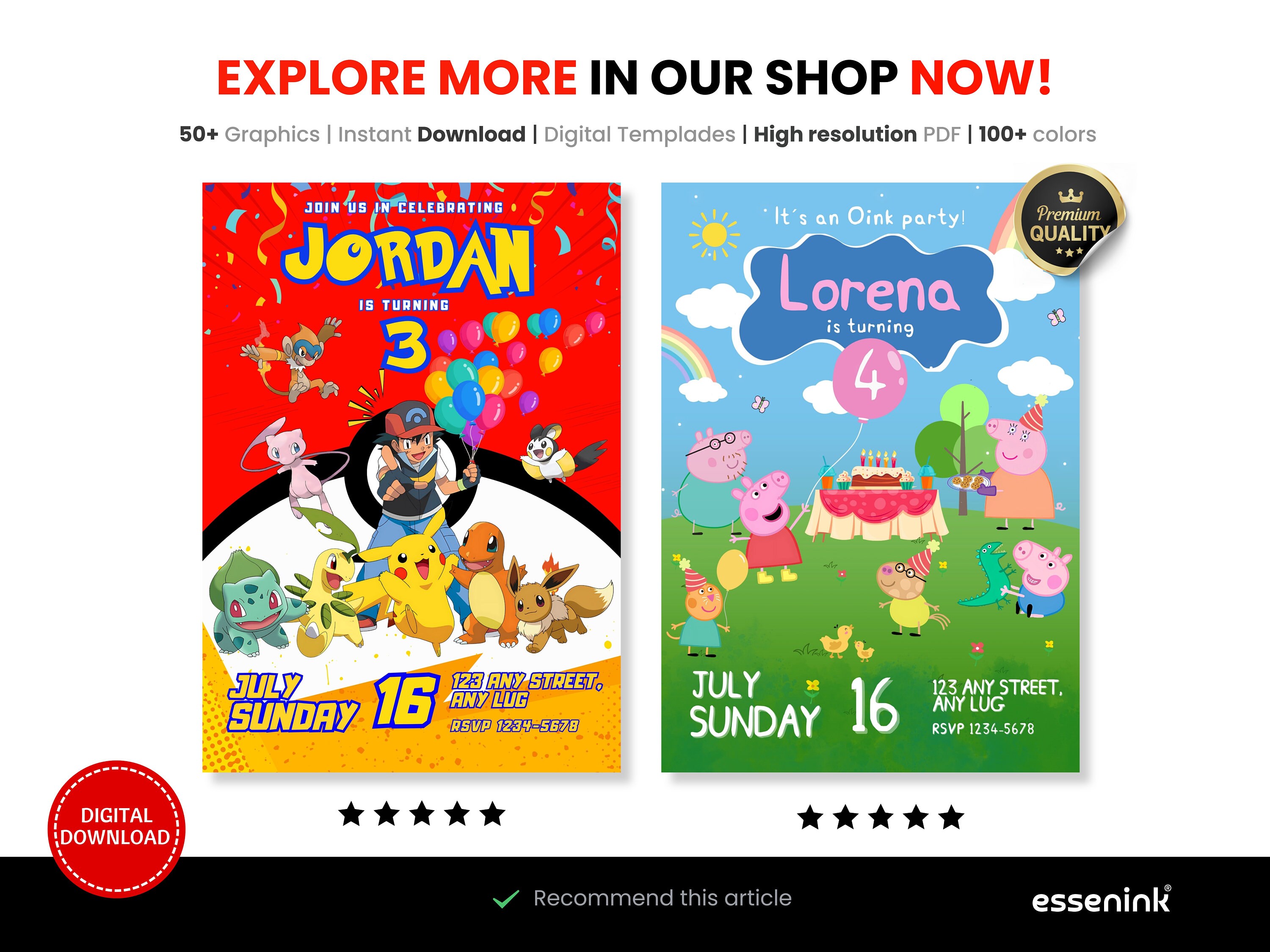 Stitch Birthday Invitation Template, Printable Birthday Party ...