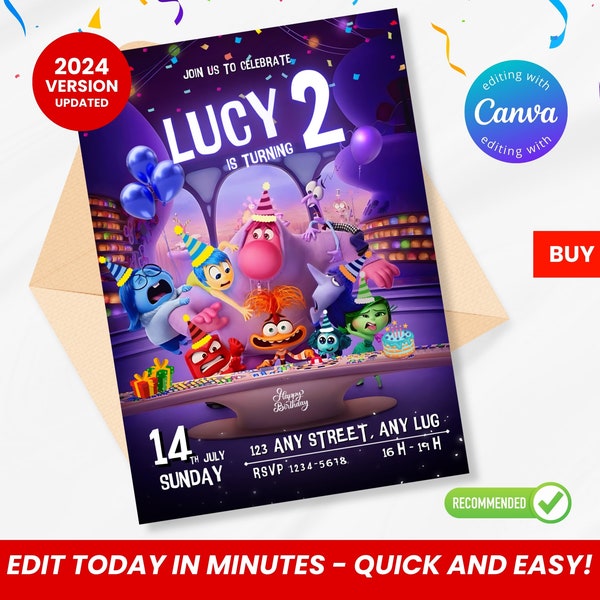 Inside Out 2 Invitation - Etsy