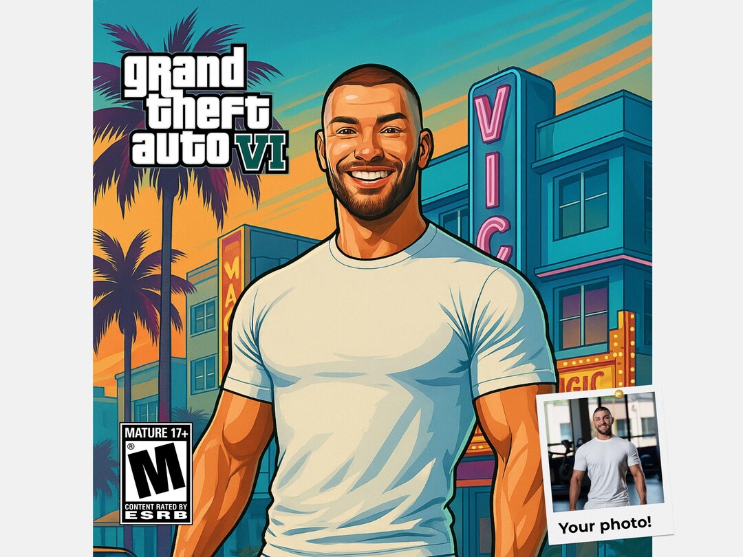 Grand Theft Auto Portrait, Personalized Game, Gta Portrait, Video Game ...