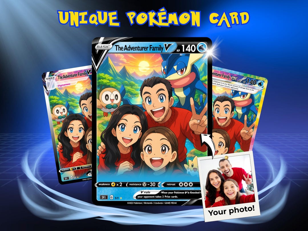 Custom Pokemon Card, Pokemon Present, Trading Card, Pokemon Birthday ...