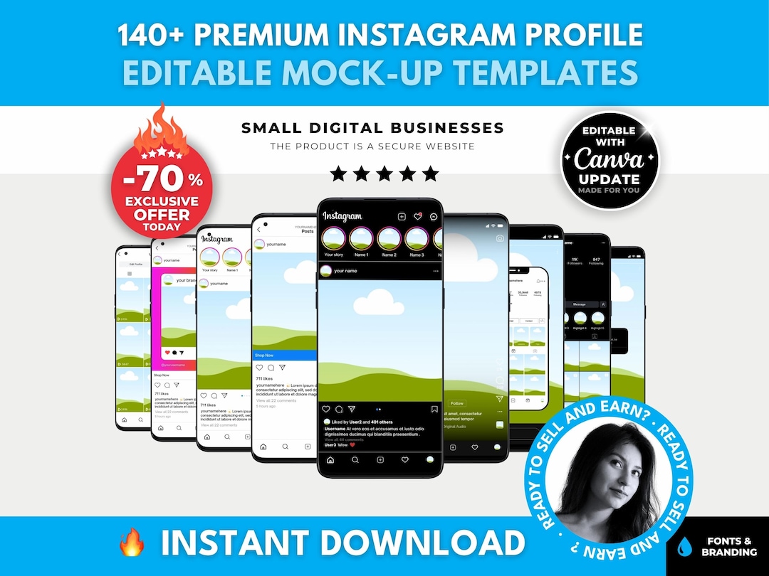 140+ Editable Mockup Templates for Instagram Profiles, Instagram ...