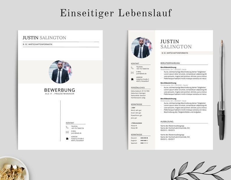 Application Template German Modern Canva - Etsy