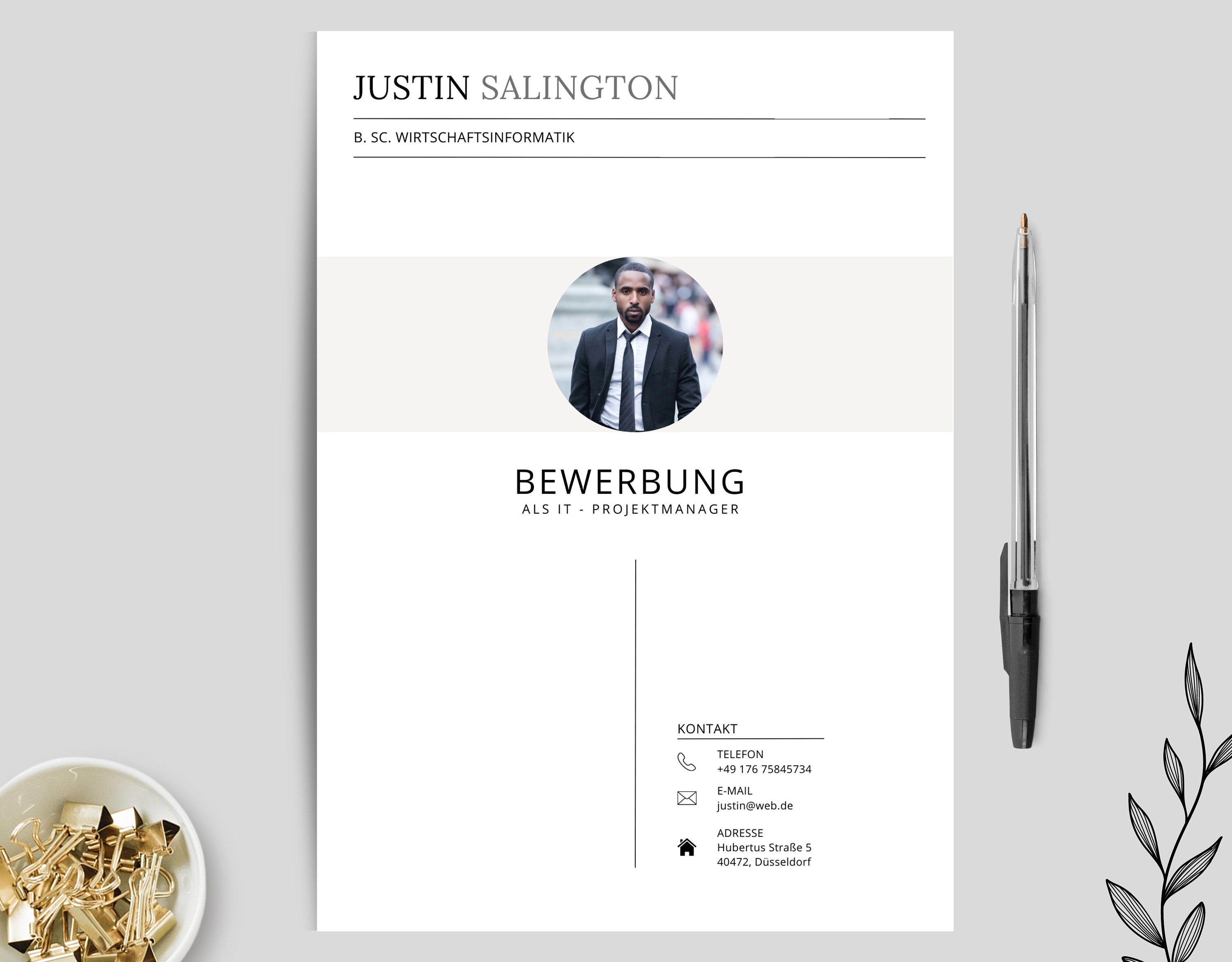 Application Template German Modern Canva - Etsy