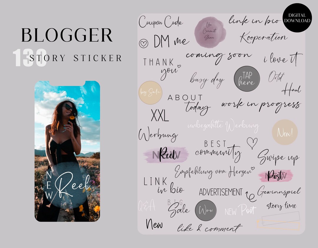 130 Instagram Story Sticker Blogger - Etsy.de