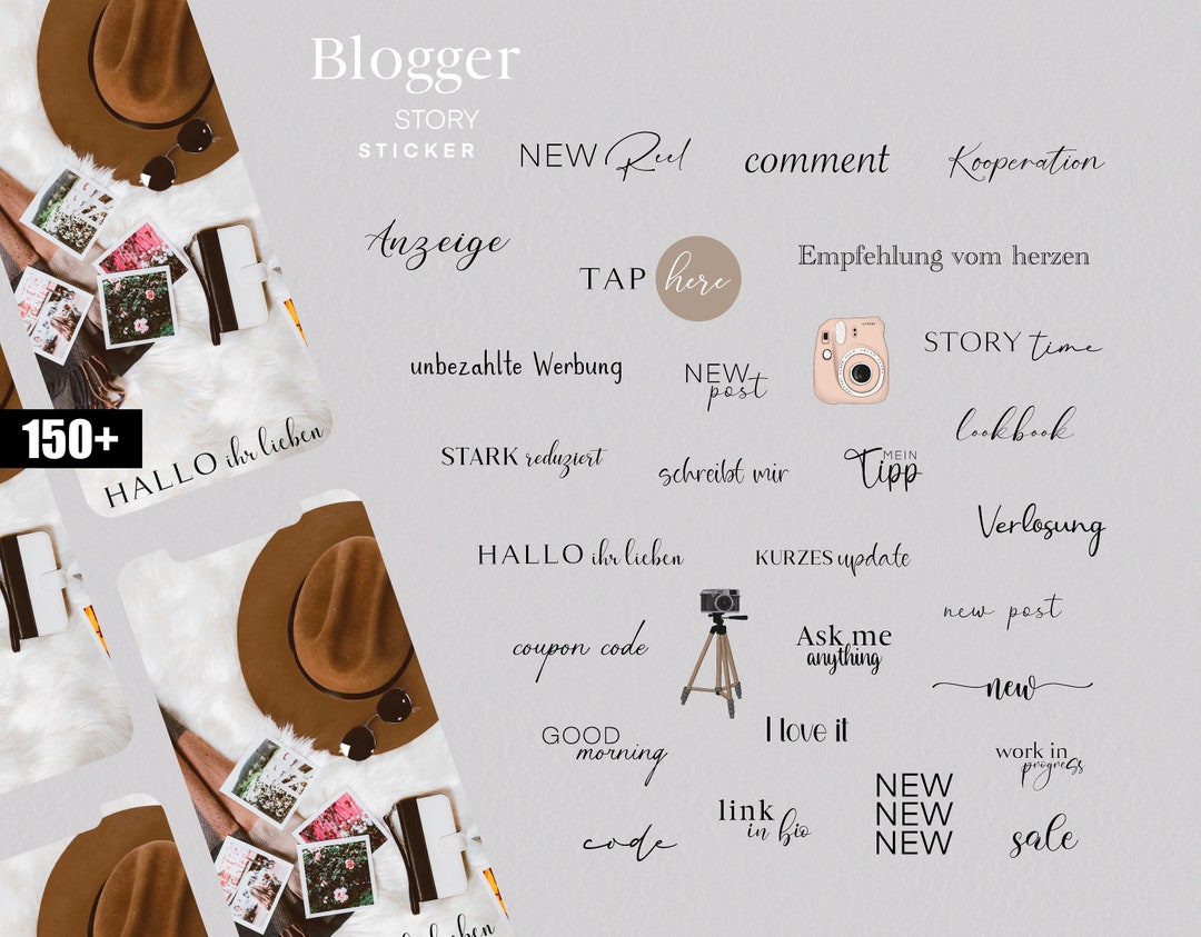 150 Instagram Story Stickers Bloggers - Etsy