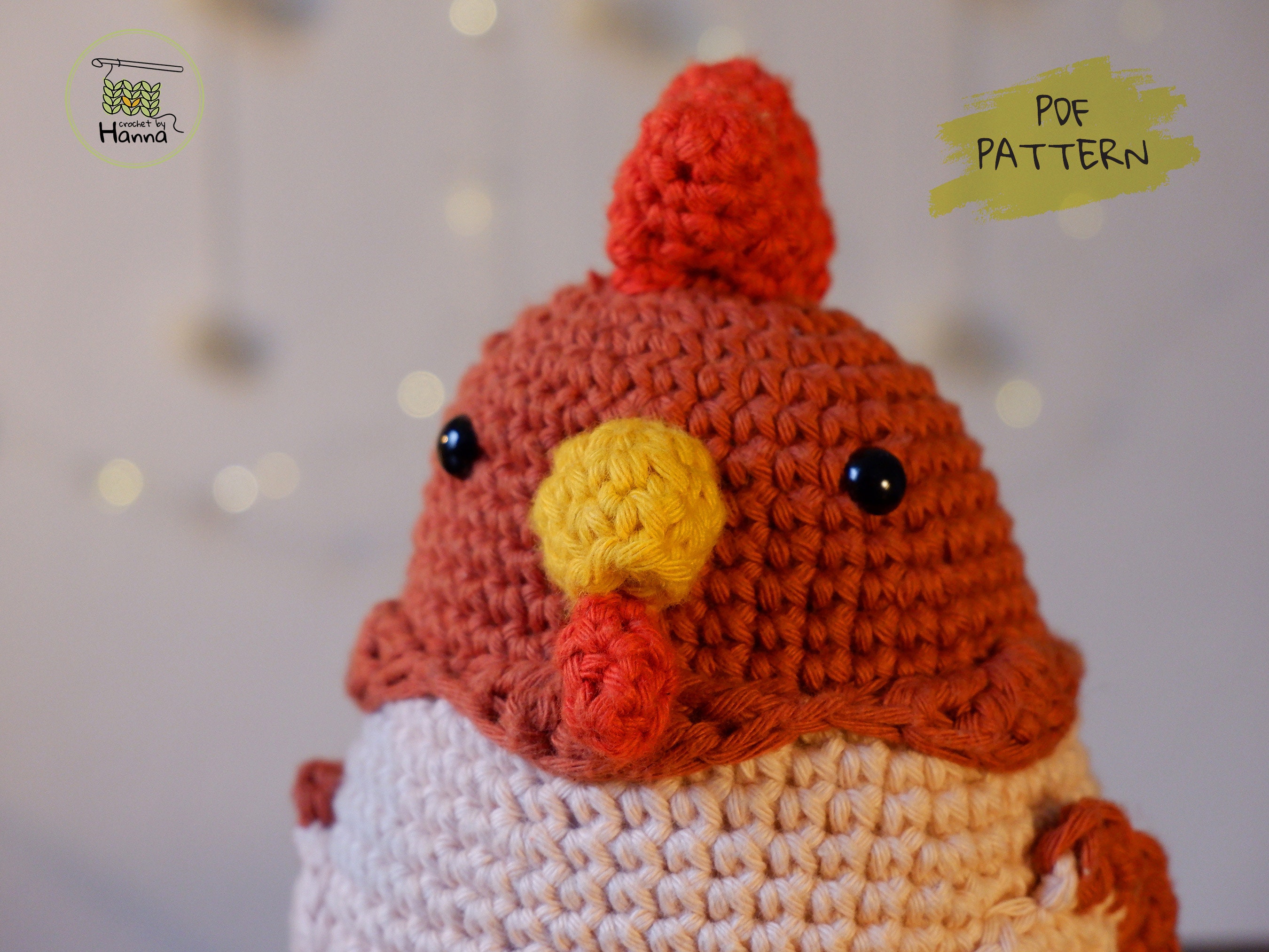 Crochet Pattern Chubby Chicken, Crochet Amigurumi, Chubby Pettingzoo ...