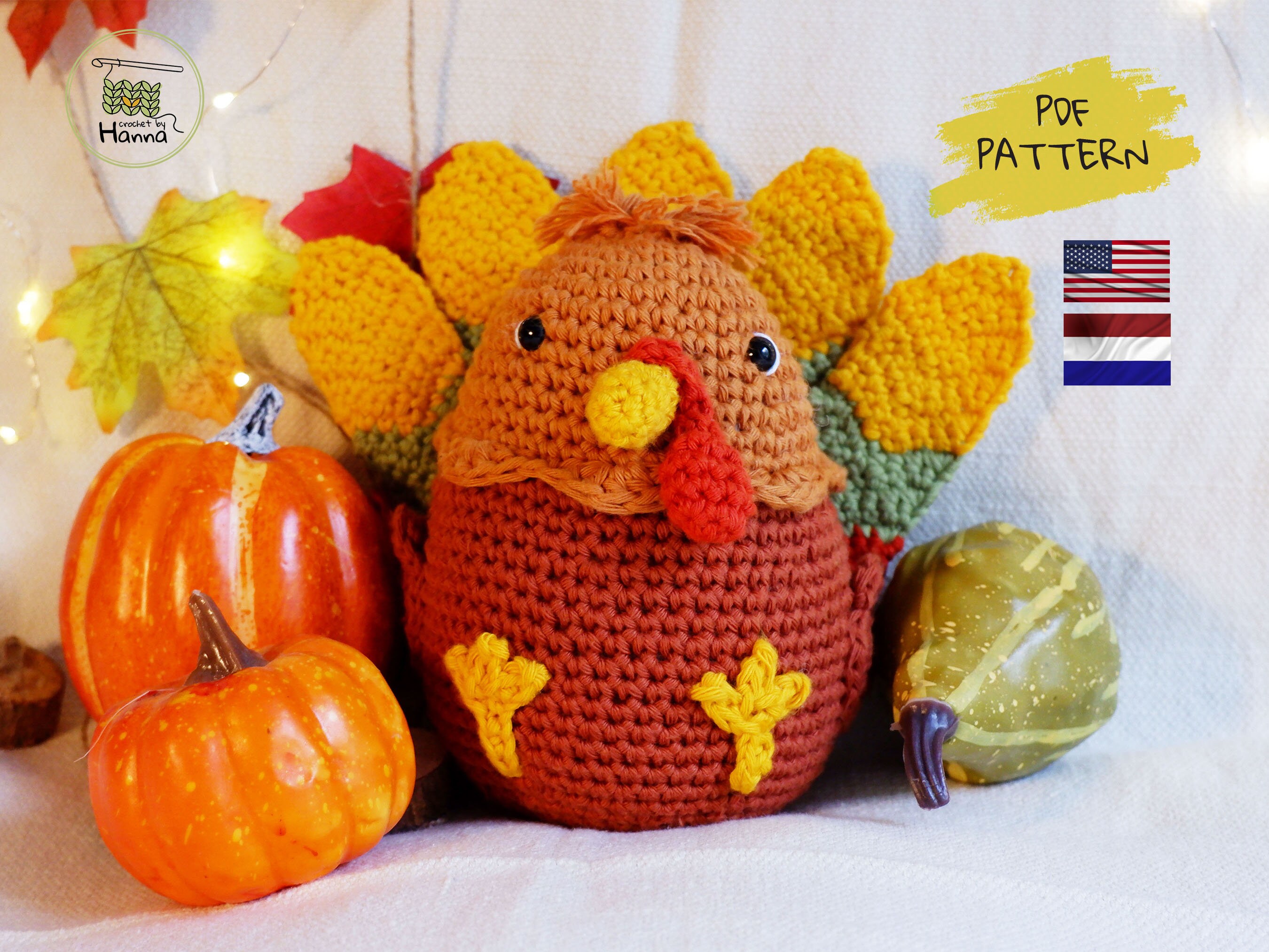 Crochet Pattern Chubby Turkey, Crochet Amigurumi, Chubby Pettingzoo ...