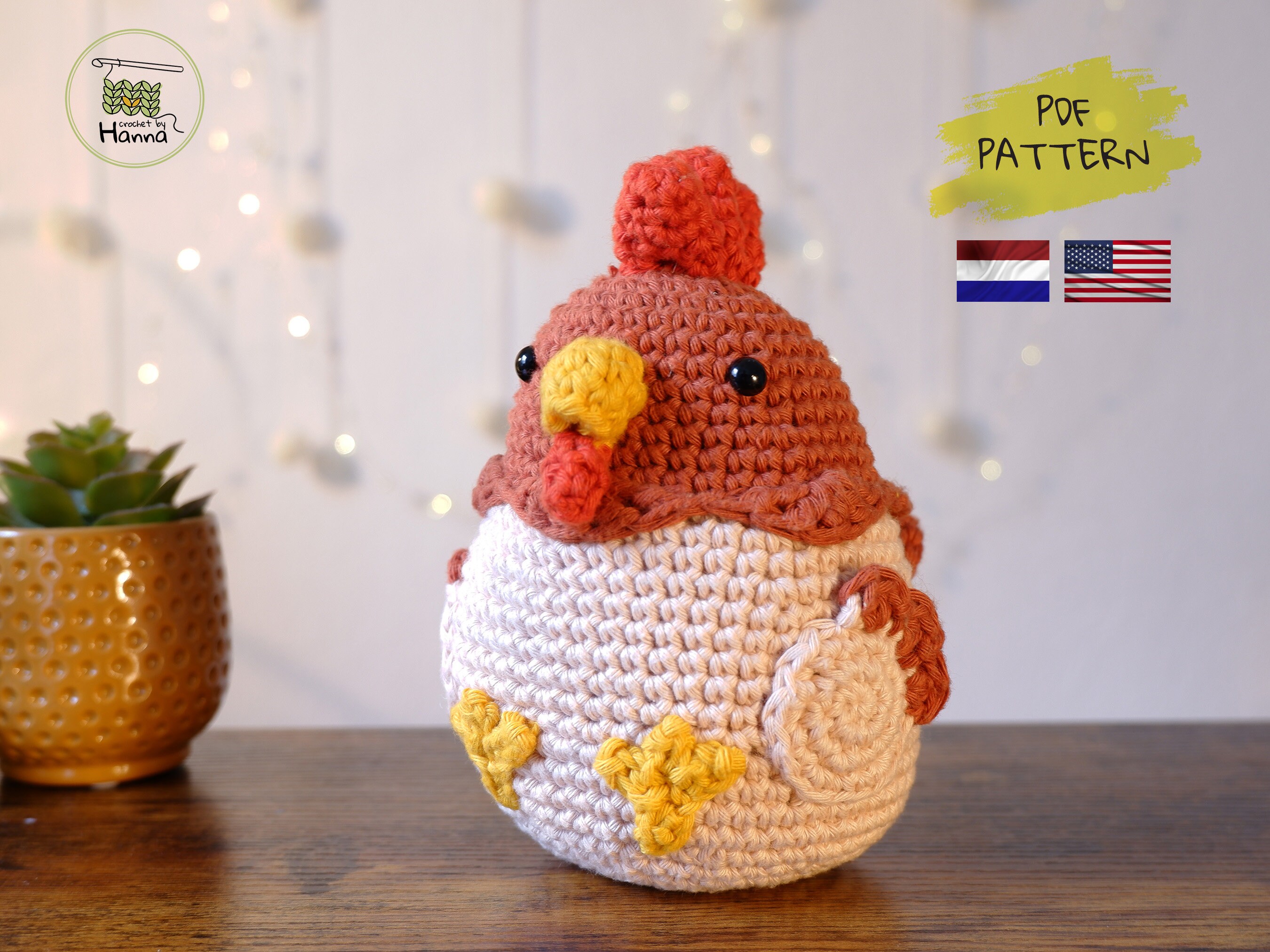 Crochet Pattern Chubby Chicken, Crochet Amigurumi, Chubby Pettingzoo ...