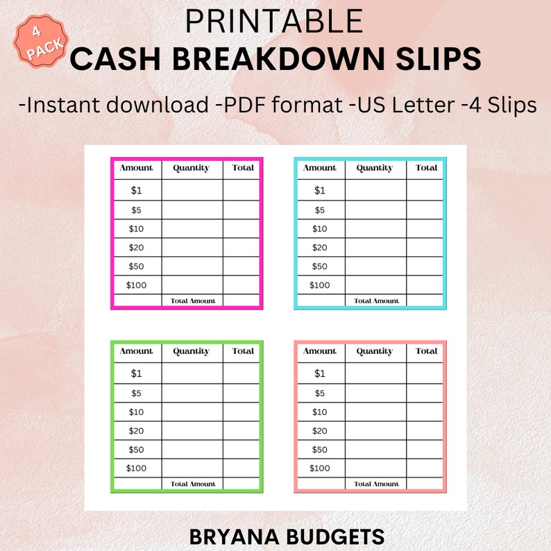 Teller Slip , Cash Withdrawal, Cash Breakdown, Budget System, Multi ...