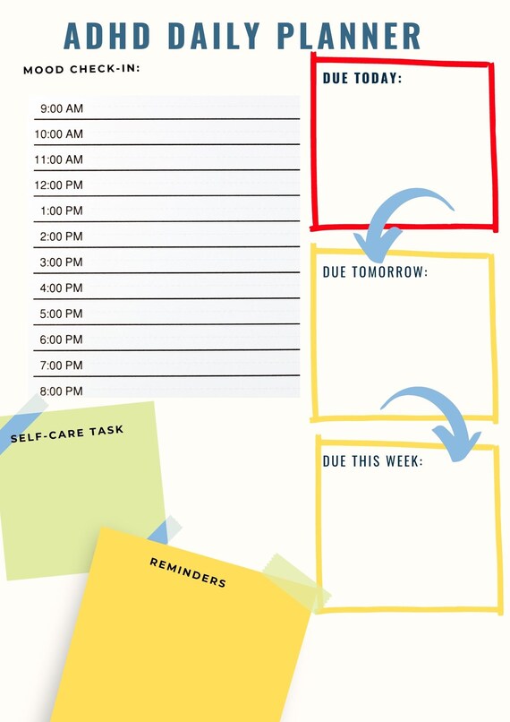 ADHD Planner Task Daily Guide Prioritisation Children Beginner - Etsy