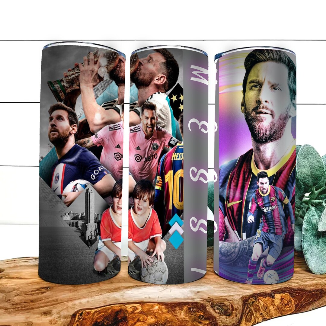 Lionel Messi 20oz Skinny Tumbler Wrap Design Sublimation, Miami 20oz ...