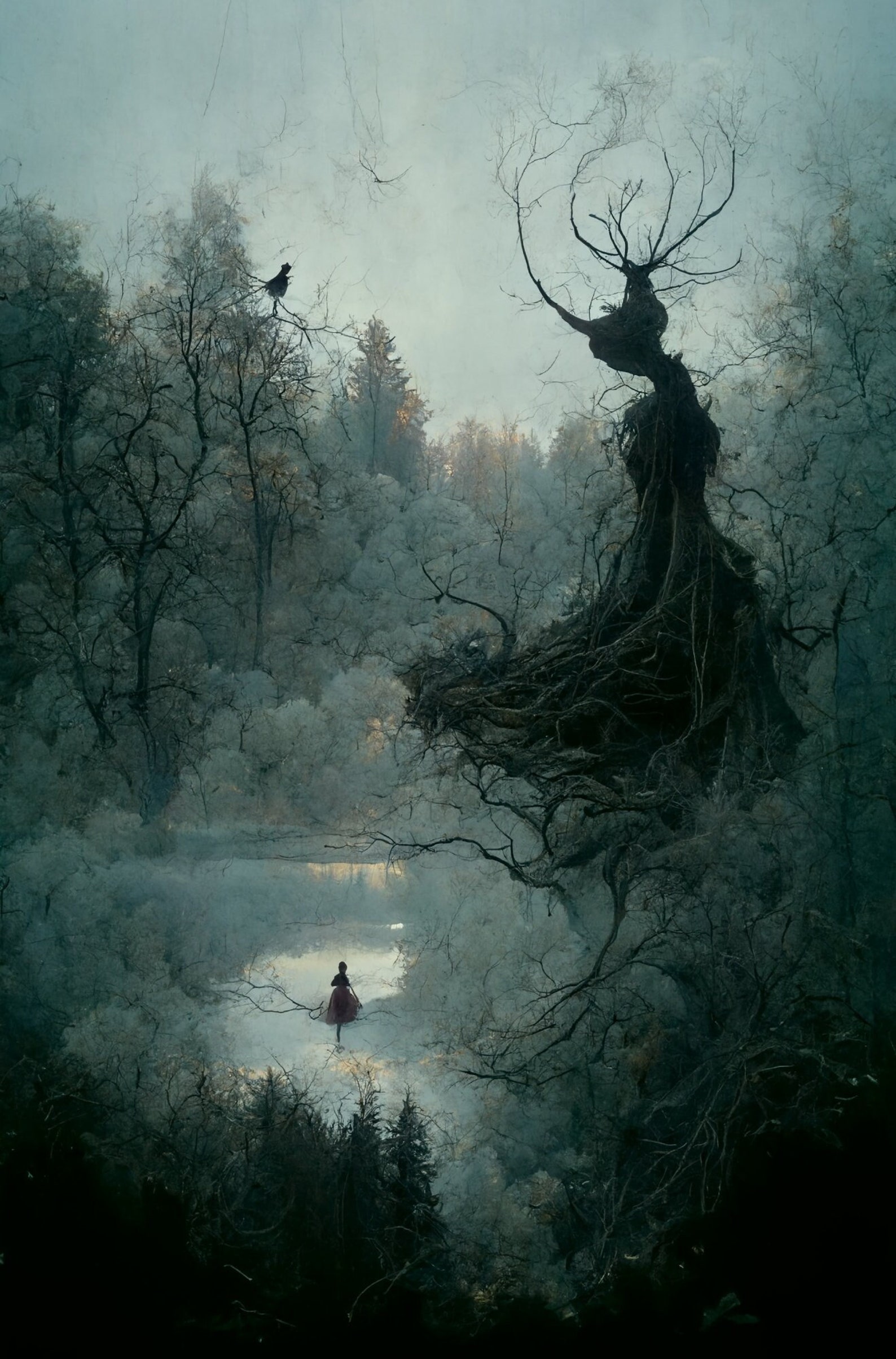 Haunting Stag Spirit Downloadable Wall Art, Witch Aesthetic Printable ...